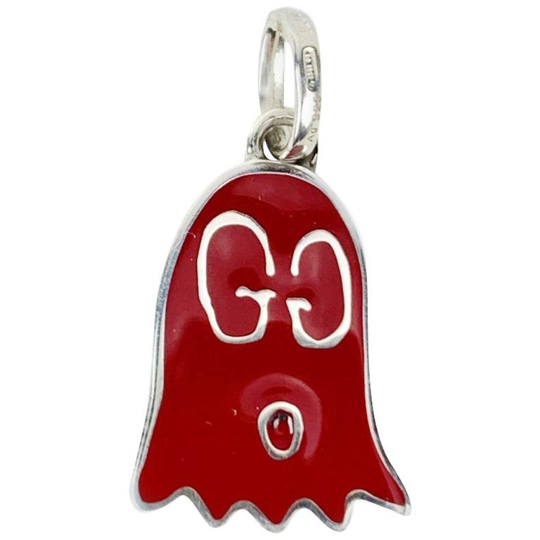 Gucci Sterling Silver Red Ghost Real Gucci Pendant Never Worn For Sale ...