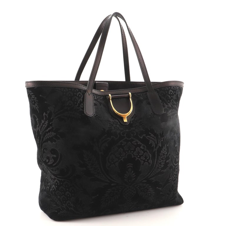 Gucci Stirrup Tote Brocade Leather For Sale at 1stDibs
