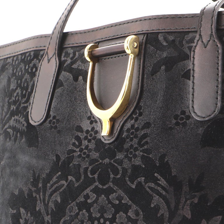 Gucci Stirrup Tote Brocade Leather For Sale at 1stDibs