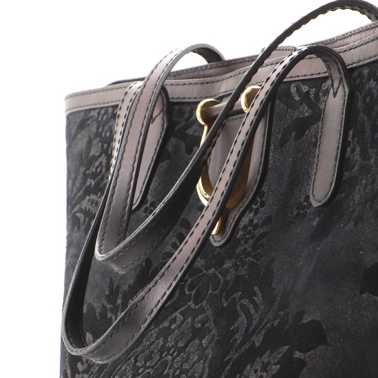 Gucci Stirrup Tote Brocade Leather For Sale at 1stDibs