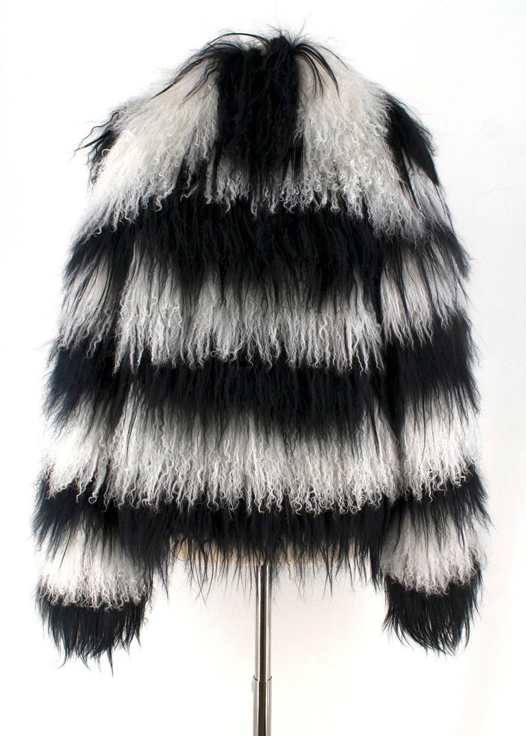 Gucci Striped Shearling and Goat Hair Jacket IT 40 at 1stDibs