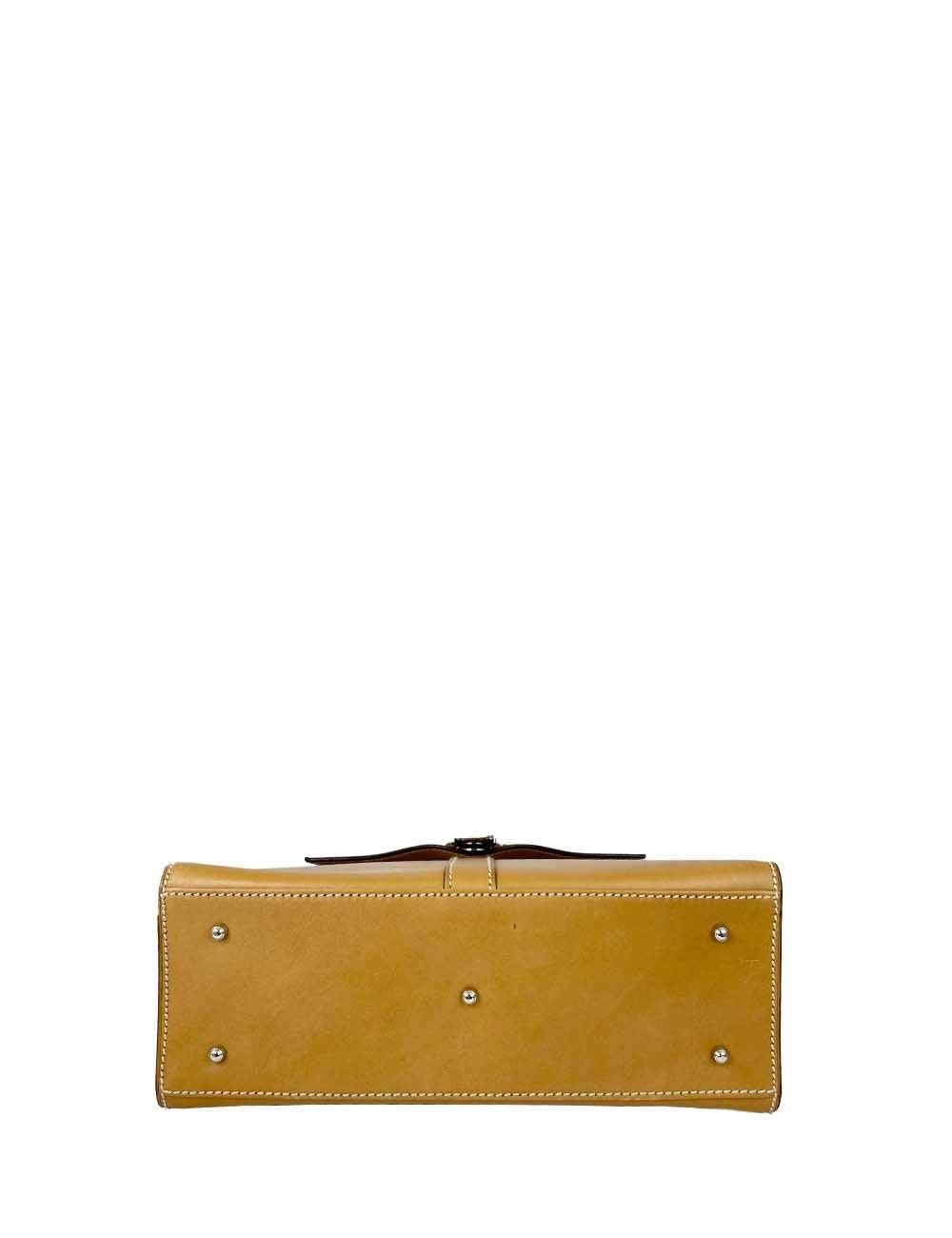 Gucci Structured Camel Leather Handbag For Sale at 1stDibs