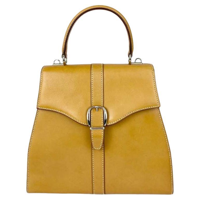 Gucci Structured Camel Leather Handbag For Sale at 1stDibs