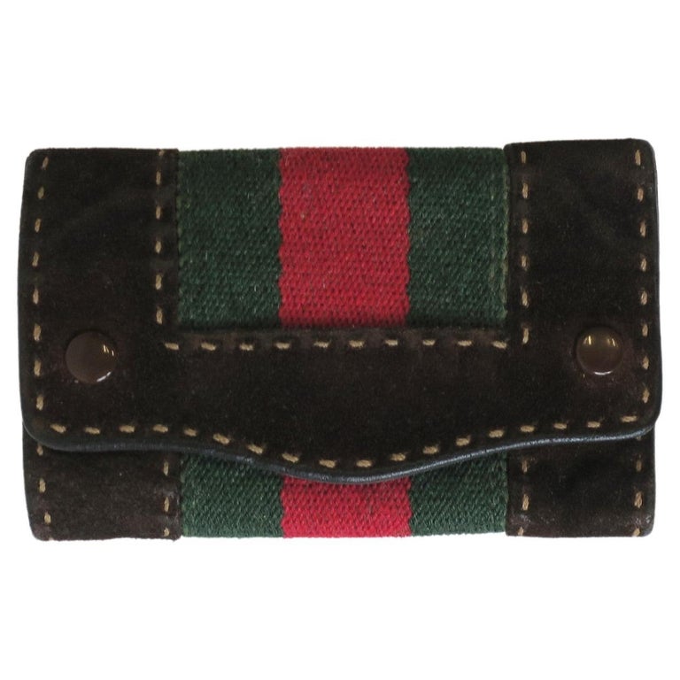 Gucci Suede and Leather Keychain Holder Case For Sale at 1stDibs