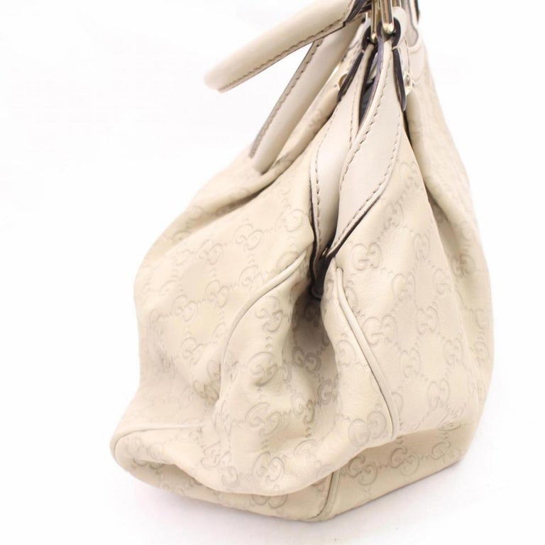 Gucci Sukey Guccissima 867656 Ivory Leather Tote at 1stDibs