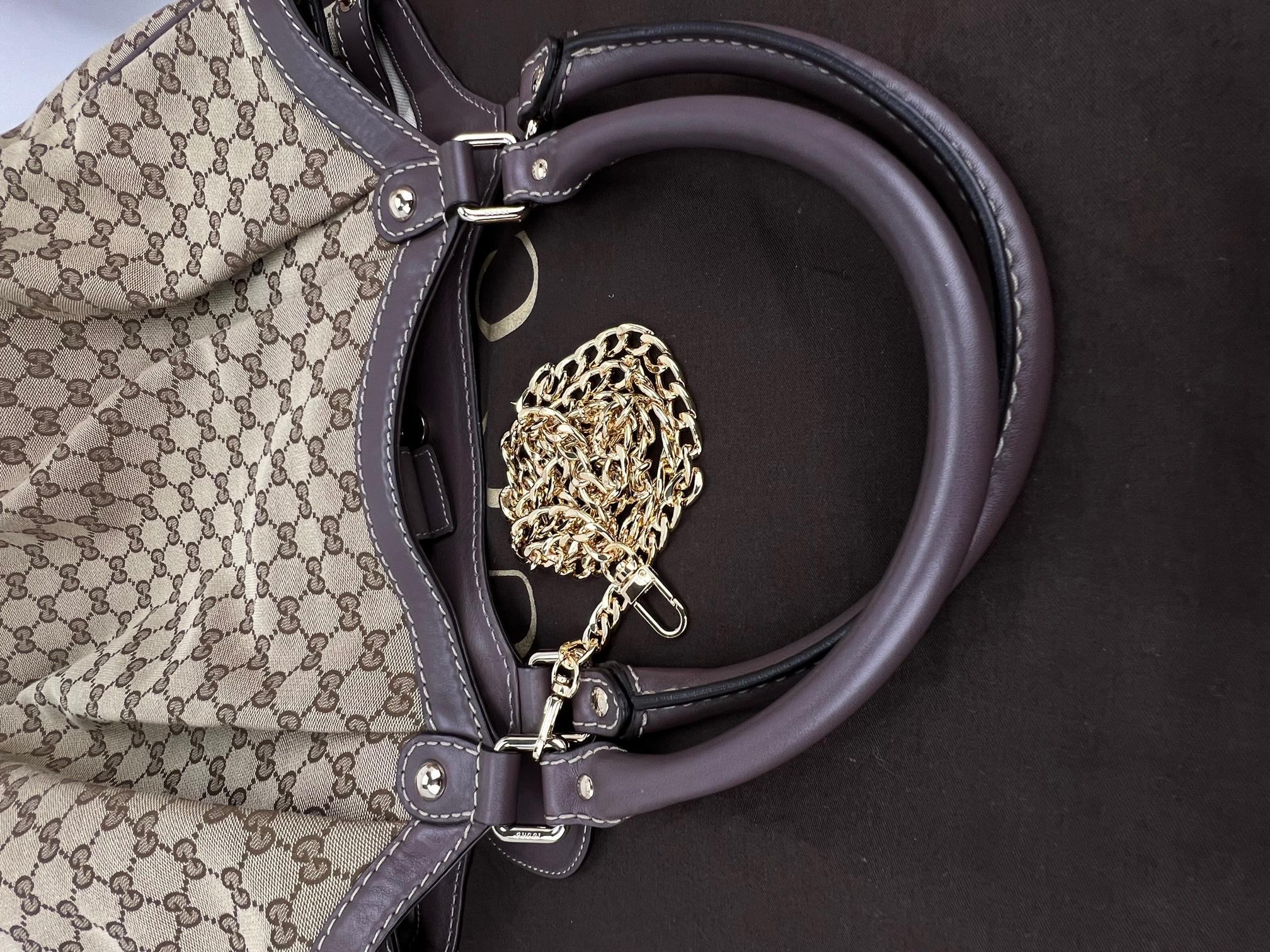 Gucci Sukey Large Monogram GG Canvas Hand Bag Tote 211943 added insert ...