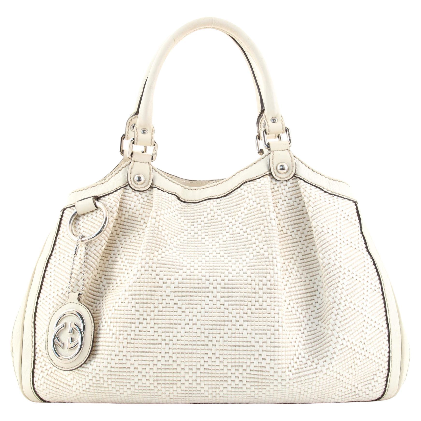Gucci Sukey Tote Diamante Woven Raffia Medium at 1stDibs | gucci 211943