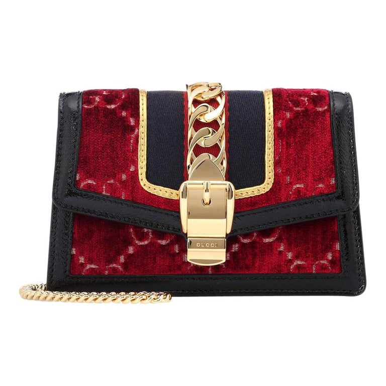 Gucci Sylvie GG Velvet Mini Bag at 1stDibs