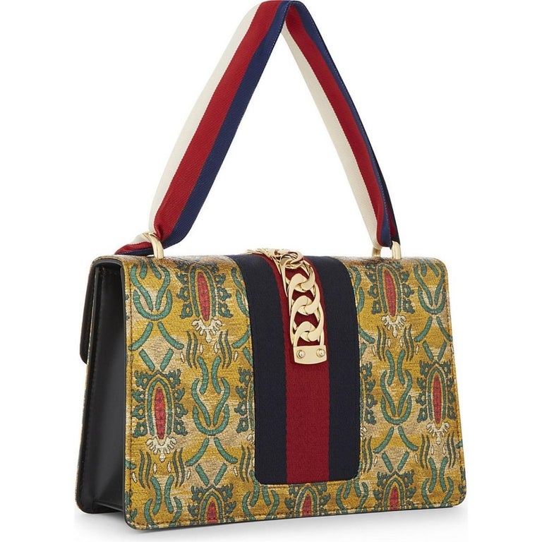 Gucci Sylvie Multicolor Brocade Bag For Sale at 1stDibs