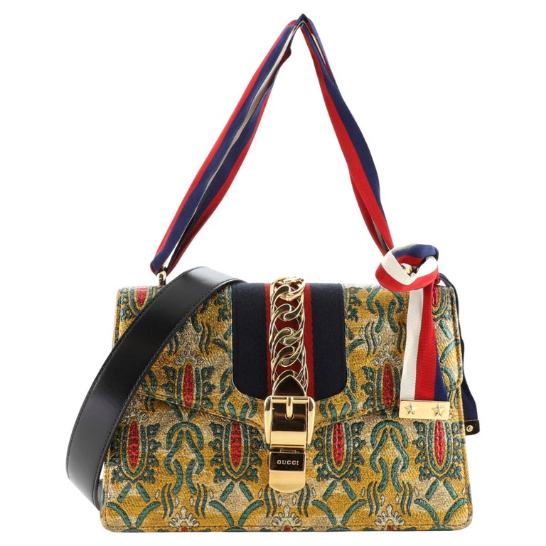 Gucci Sylvie Shoulder Bag Brocade Small For Sale at 1stDibs