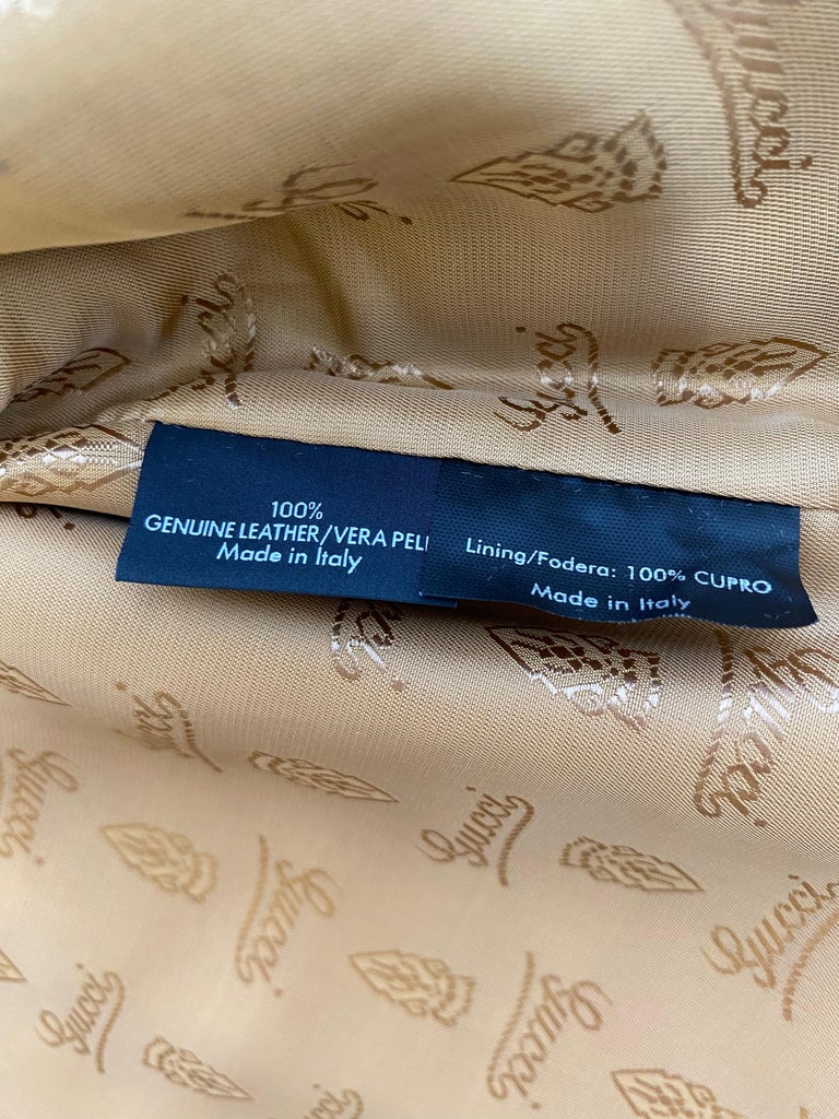 Gucci Tan Leather Jacket For Sale at 1stDibs