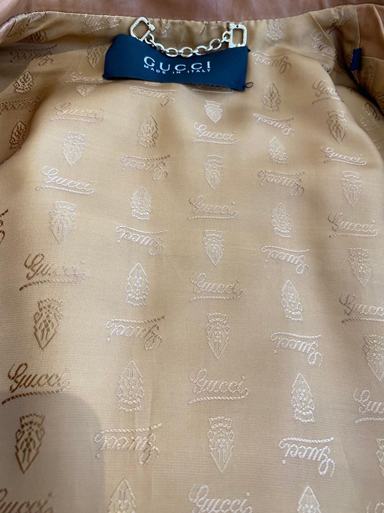 Gucci Tan Leather Jacket For Sale at 1stDibs