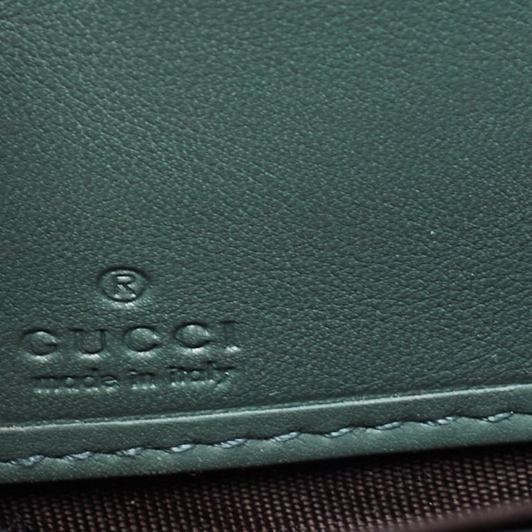 Gucci Teal Green Microguccissima Patent Leather Zip Around Wallet For ...