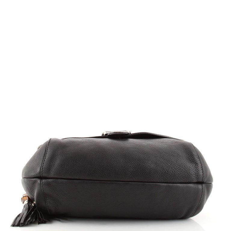 Gucci Techno Horsebit Flap Hobo Leather Medium For Sale at 1stDibs