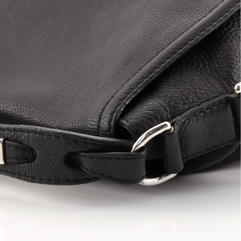 Gucci Techno Horsebit Flap Hobo Leather Medium For Sale at 1stDibs
