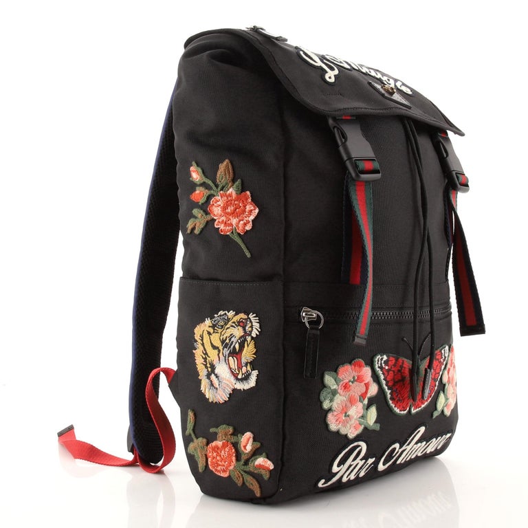 Gucci Techpack Backpack Embroidered Techno Canvas Small at 1stDibs