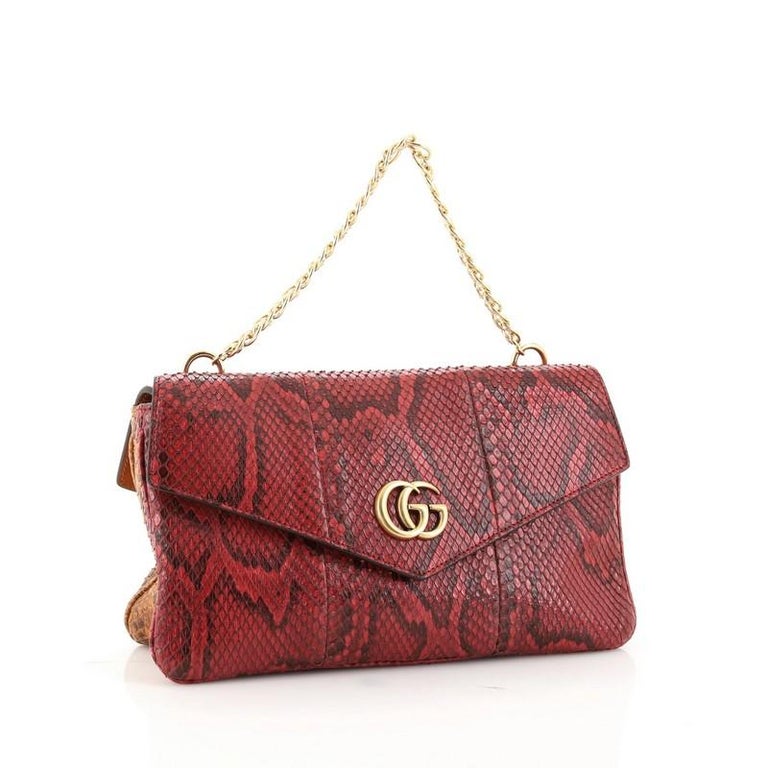 Gucci Thiara Double Shoulder Bag Python and Leather Medium at 1stDibs