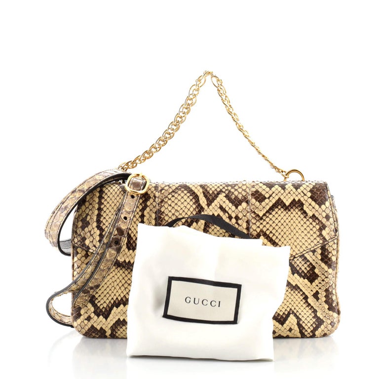 Gucci Thiara Double Shoulder Bag Python and Leather Medium at 1stDibs