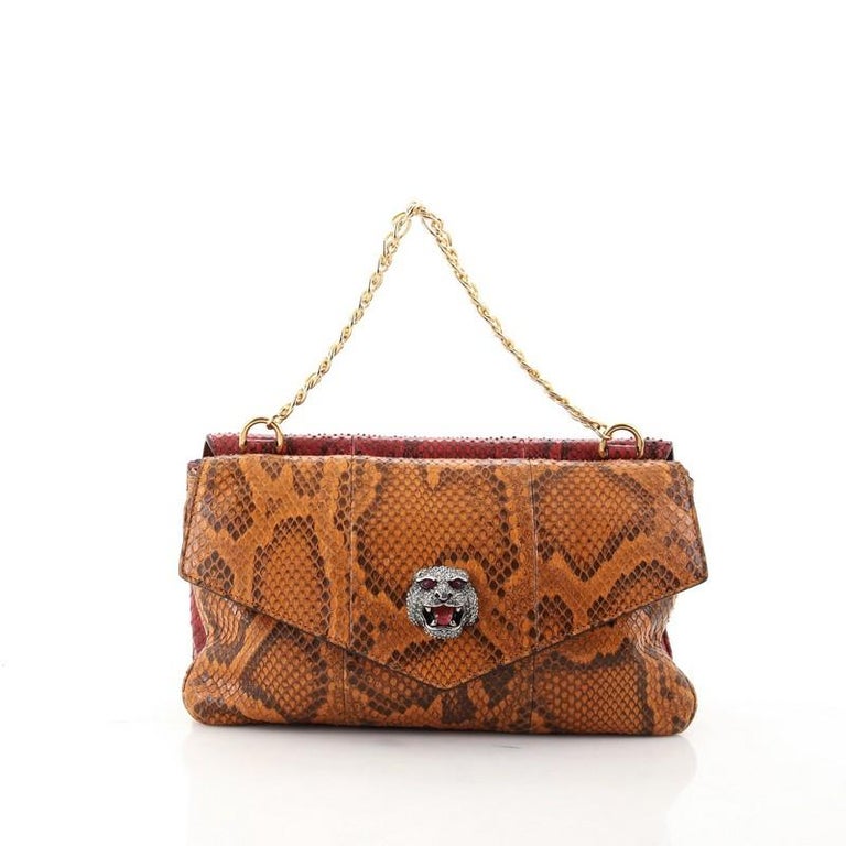 Gucci Thiara Double Shoulder Bag Python and Leather Medium at 1stDibs