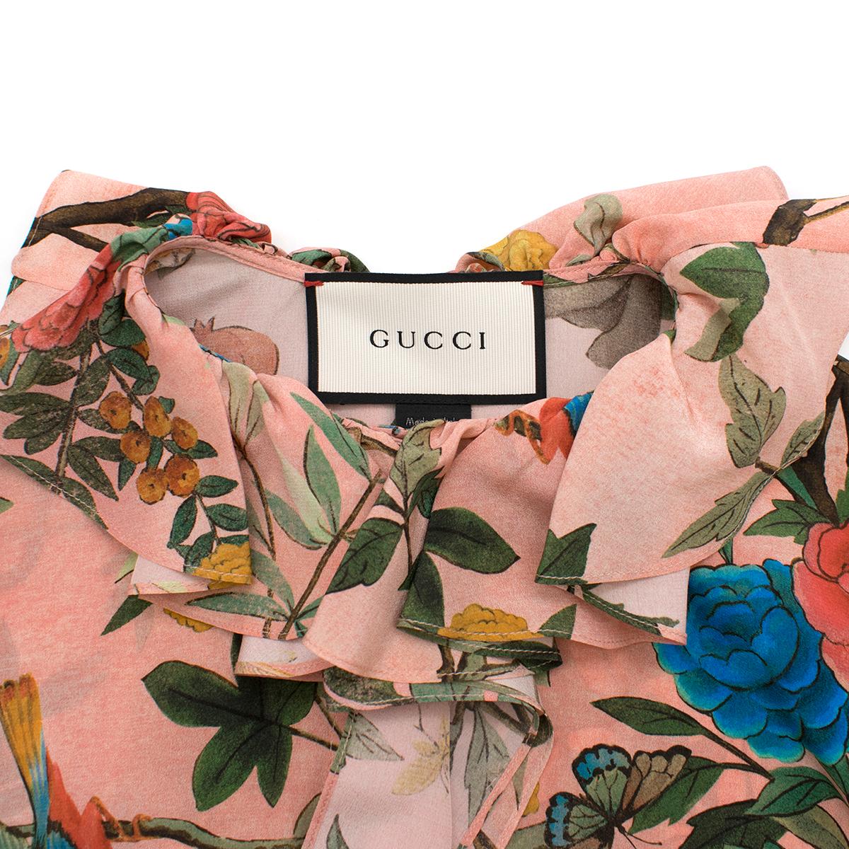 Gucci Tian Print Sleeveless Silk Top 40 at 1stDibs