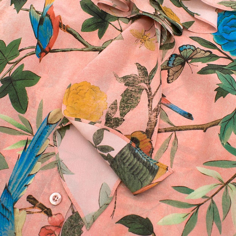 Gucci Tian Print Sleeveless Silk Top 40 For Sale at 1stdibs