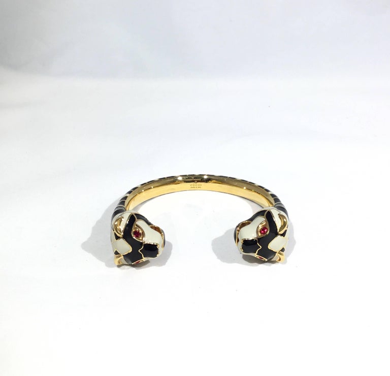 Gucci Tiger Enamel Cuff Bracelet at 1stDibs | gucci tiger bracelet ...