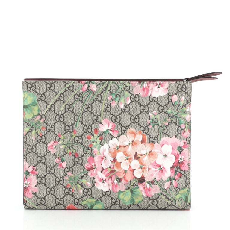 Gucci Toiletry Pouch Blooms Print GG Coated Canvas Large at 1stDibs