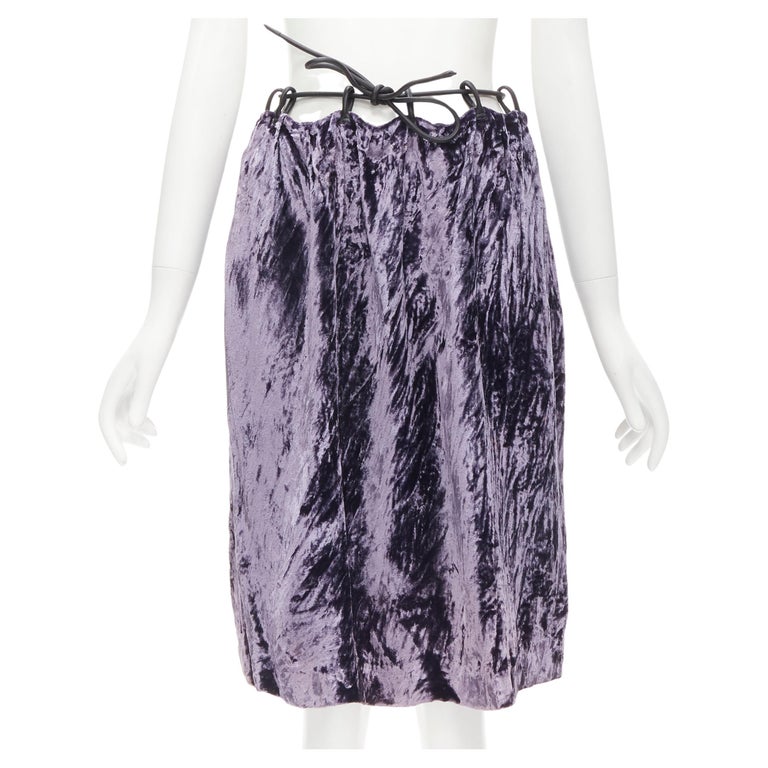 GUCCI TOM FORD 1999 Vintage Runway leather loop belt purple velvet ...