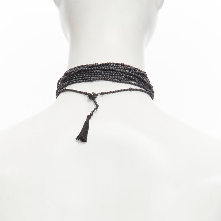 GUCCI TOM FORD 2002 Runway Ebony cross black beaded choker Gothic ...