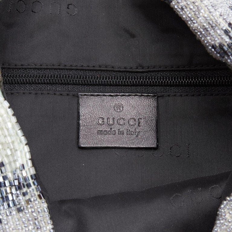 GUCCI TOM FORD Vintage blue grey python bead embellished silver chain ...