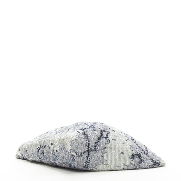 GUCCI TOM FORD Vintage blue grey python bead embellished silver chain ...