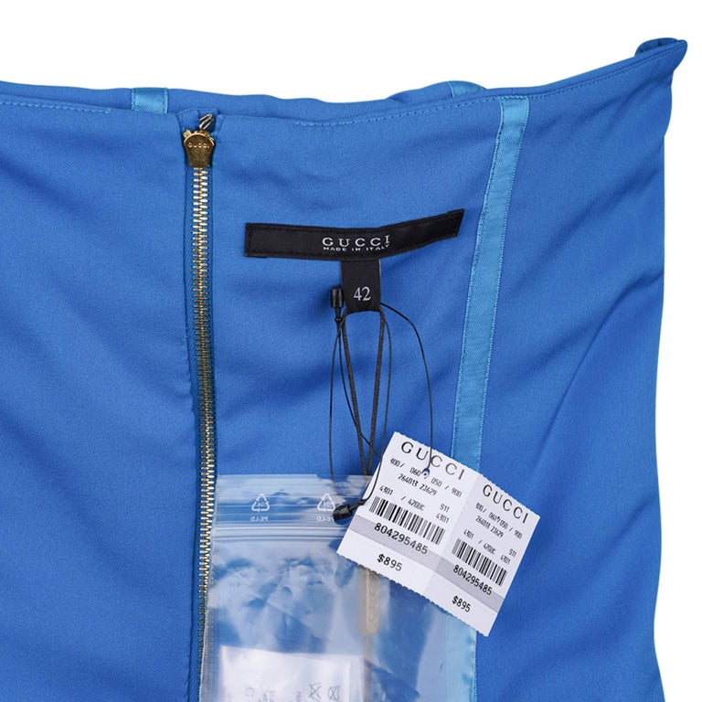 Gucci Top Cool Blue Strapless Silk 42 fits 6 For Sale at 1stDibs | cool ...