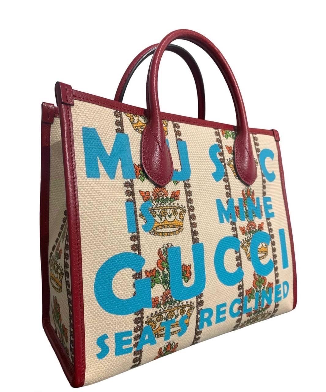 Gucci Tote Bag 100 Crown Tela Beige Limited Edition For Sale at 1stDibs ...
