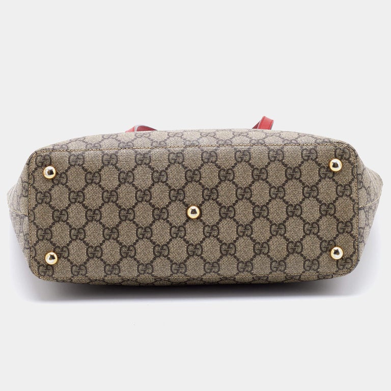 Gucci Tri Color GG Supreme Canvas and Leather Medium Tote For Sale at ...
