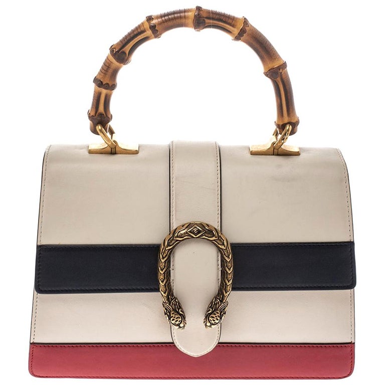Gucci Tricolor Leather Medium Dionysus Bamboo Top Handle Bag at 1stDibs