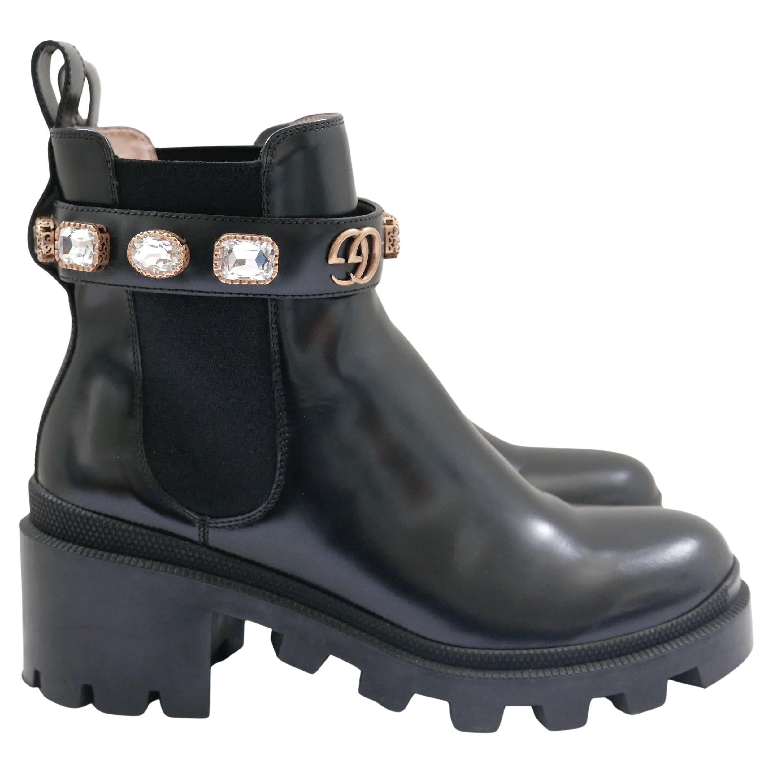 Gucci Trip Boots Jewelled Ankle Straps For Sale at 1stDibs