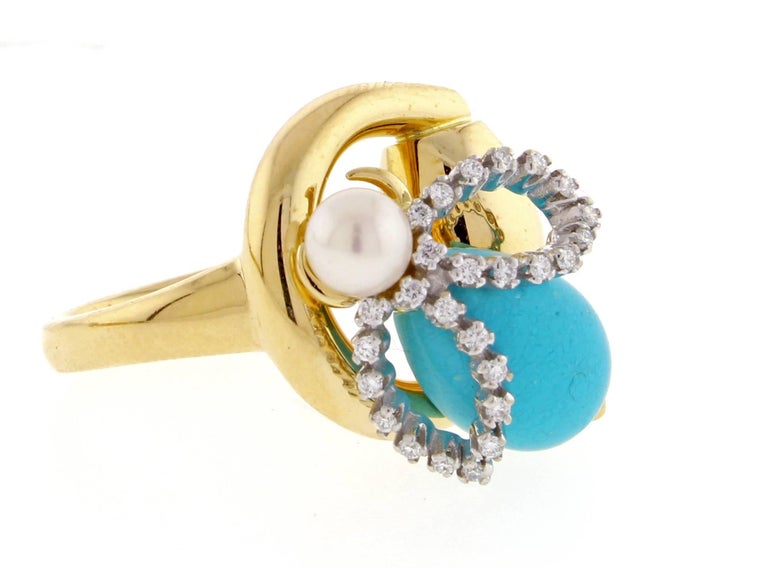 Gucci Turquoise and Diamond Bee and Bit Ring at 1stDibs | diamond bee ...
