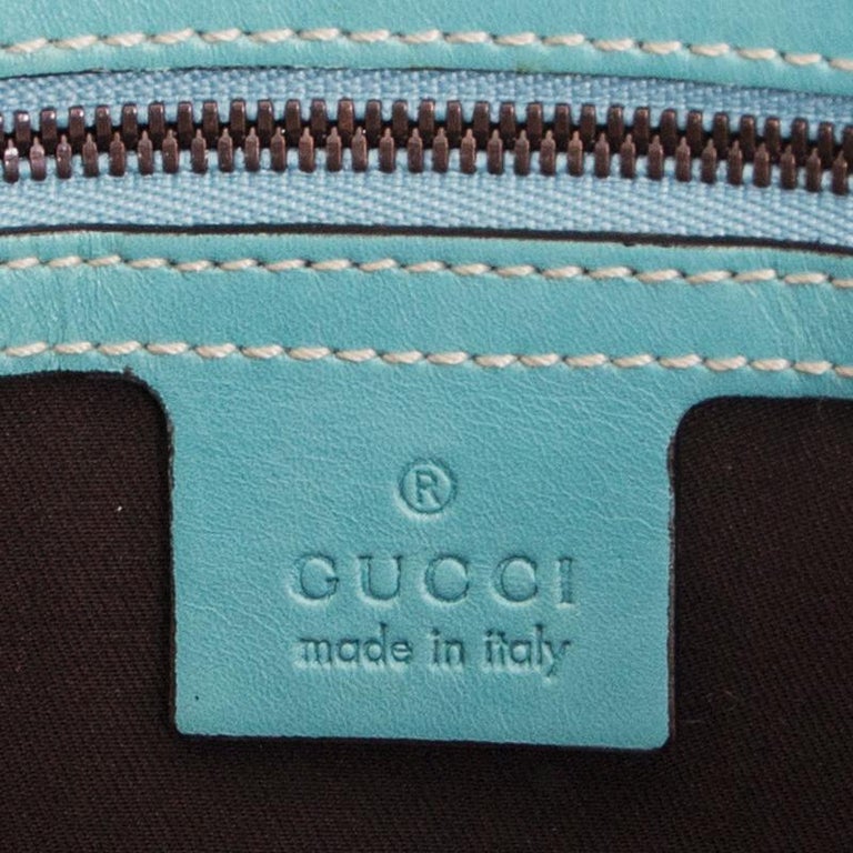 GUCCI turquoise leather GG BUCKLE Shoulder Bag at 1stDibs | gucci ...