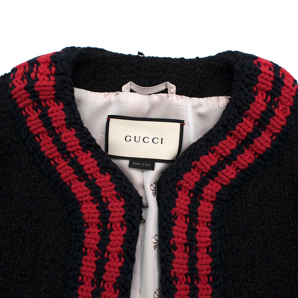Gucci Tweed-Boucle Jacket With Red-Knit Trim SIZE 46 at 1stDibs | knit ...