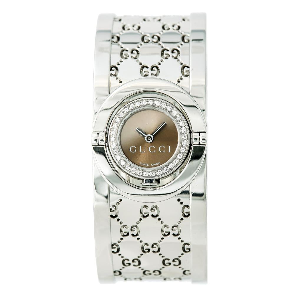 Gucci White Stainless Steel Signoria Horsebit 116.5 Women's Wristwatch ...