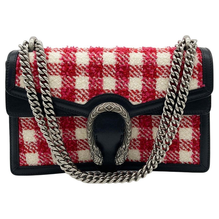 Gucci Vichy Wool Tweed Small Dionysus Shoulder Bag For Sale at 1stDibs
