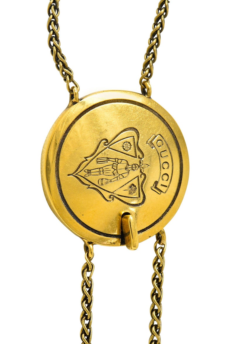 Gucci Vintage 18 Karat Yellow Gold Hysteria Knight Heraldic Crest Heart ...