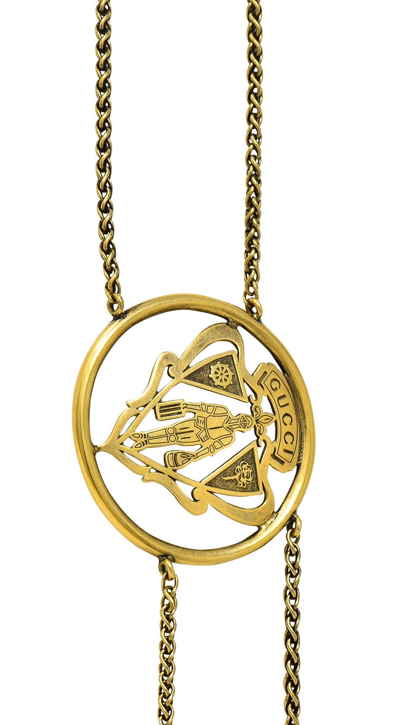 Gucci Vintage 18 Karat Yellow Gold Hysteria Knight Heraldic Crest Heart ...