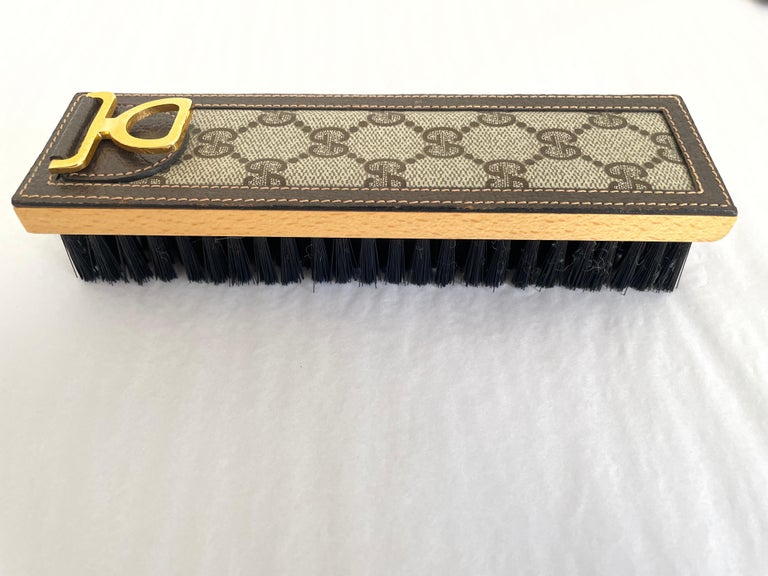 Gucci Vintage 70's Logo Horsebit Clothes Brush For Sale at 1stDibs