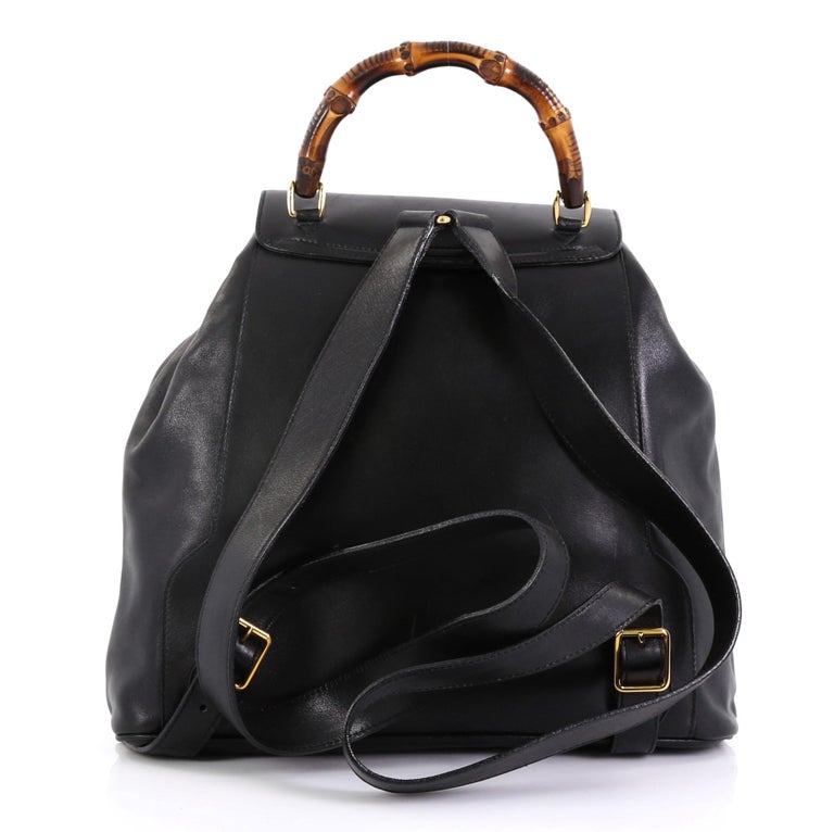 Gucci Vintage Bamboo Backpack Leather Medium at 1stDibs