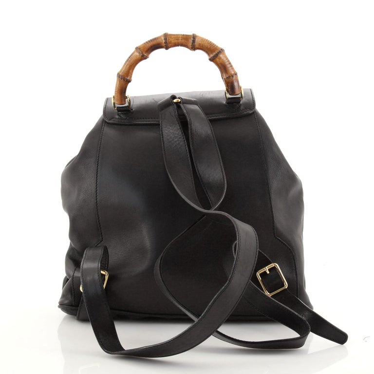 Gucci Vintage Bamboo Backpack Leather Medium at 1stDibs