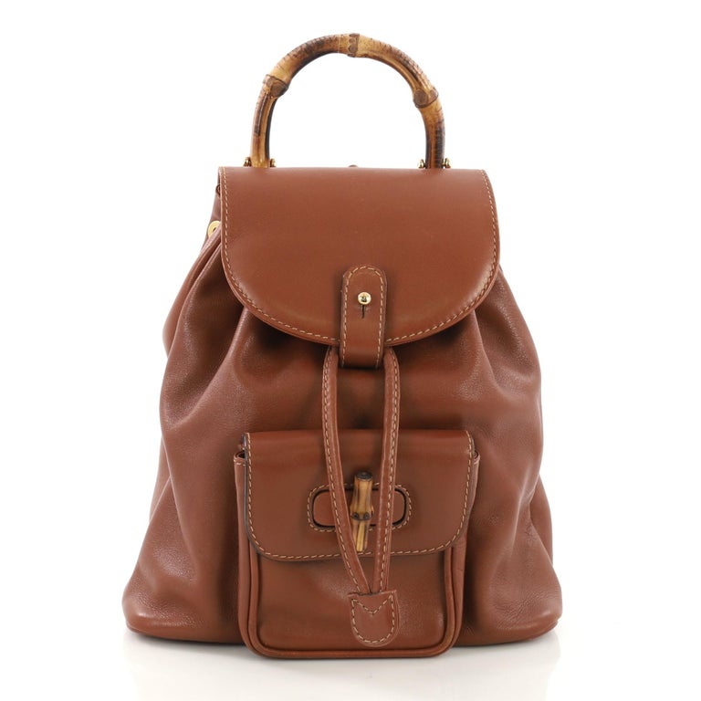Gucci Vintage Bamboo Backpack Leather Mini at 1stDibs