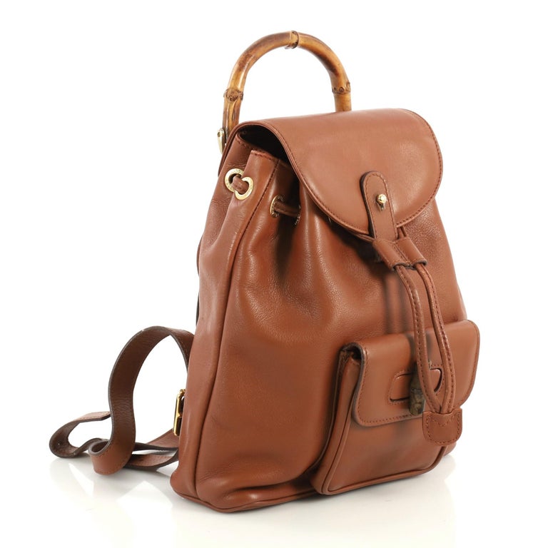 Gucci Vintage Bamboo Backpack Leather Mini at 1stDibs