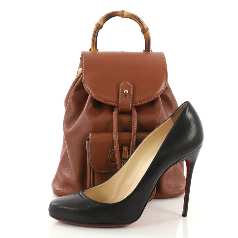 Gucci Vintage Bamboo Backpack Leather Mini at 1stDibs