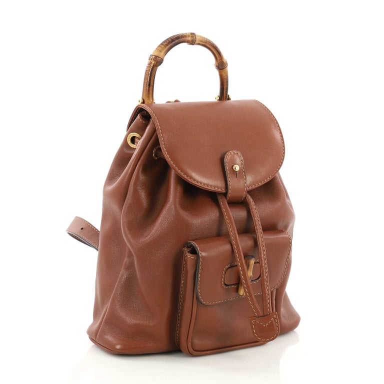 Gucci Vintage Bamboo Backpack Leather Mini at 1stDibs